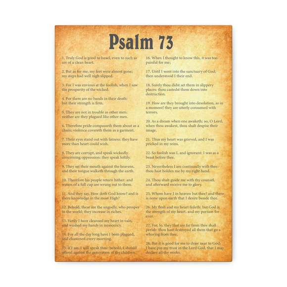Express Your Love Gifts | Art | Scripture Sign Psalm 73 Chapter Gold Bible Canvas Christian Wall ...